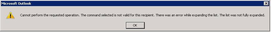 Unable To Expand A Distribution List In Outlook Exchange 2003 